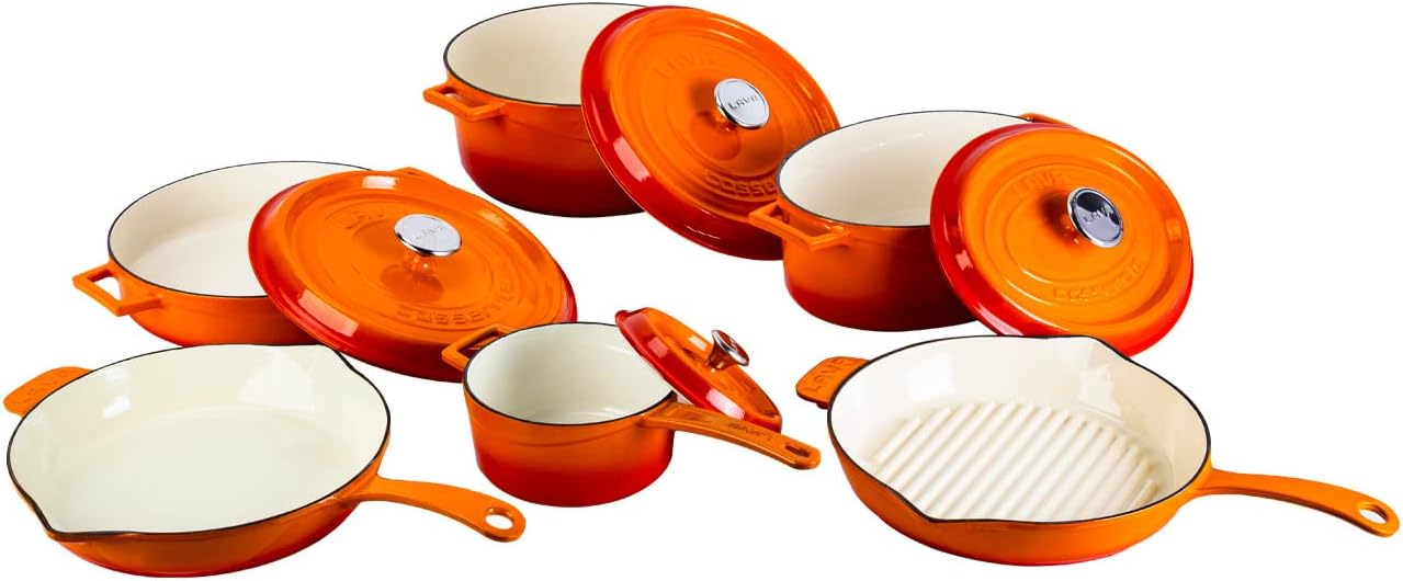 Amazon.com: Lava Cast Iron Set - Dutch Oven, Braiser, Skillet, Grill ...
