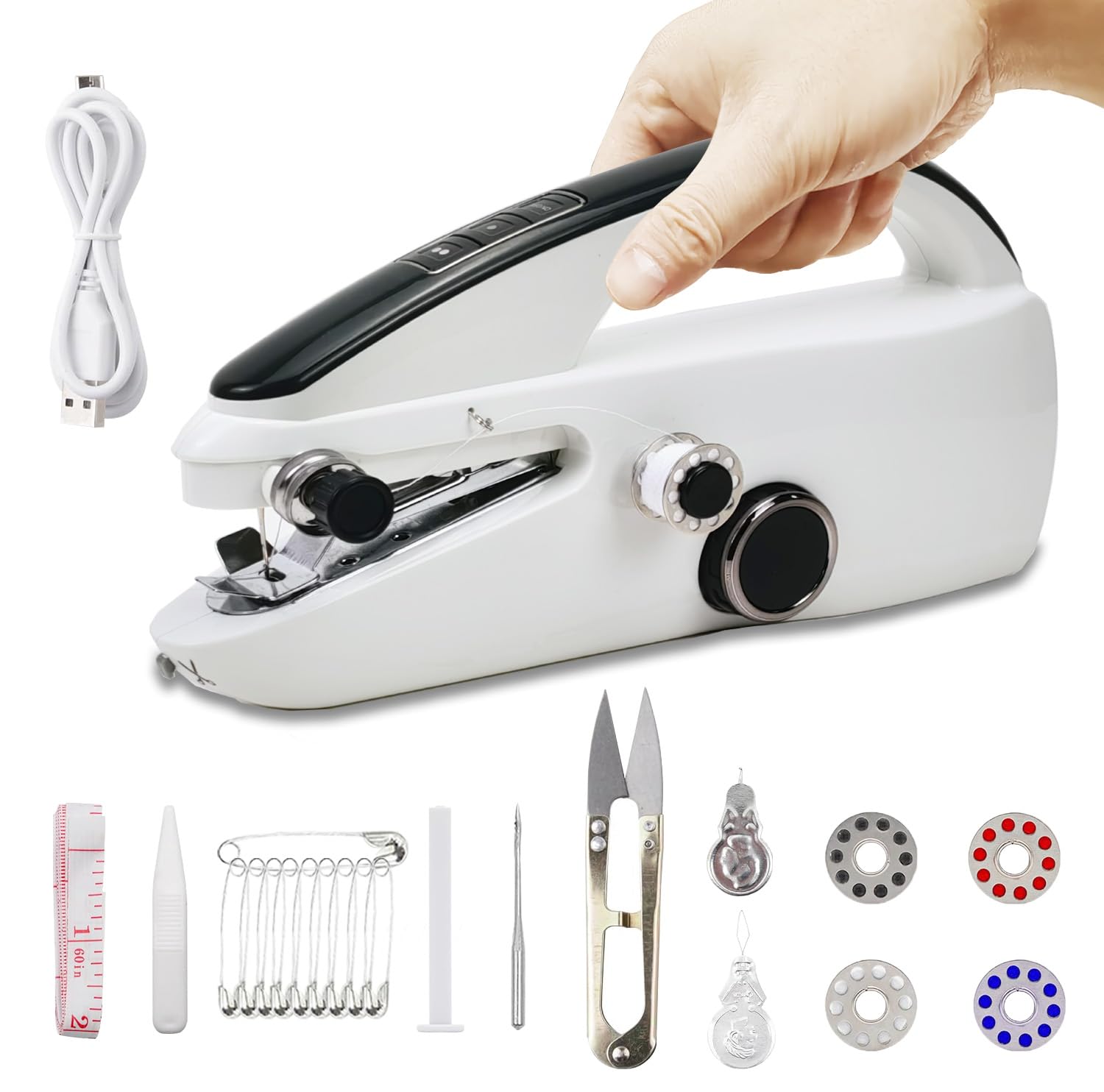 Amazon.com: Handheld Sewing Machine, Sewing Machine for beginners, Two ...