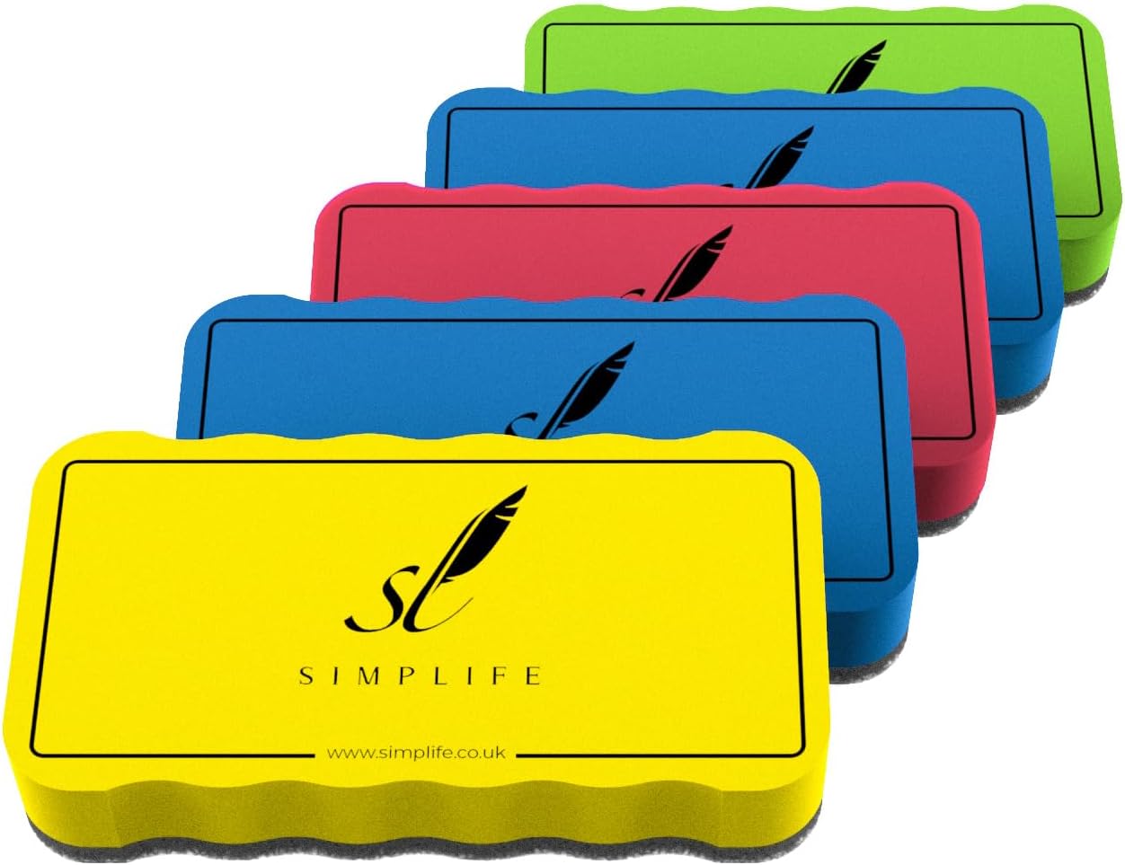 5 Pack - Magnetic Whiteboard Erasers - Small Size White Board Wipers ...
