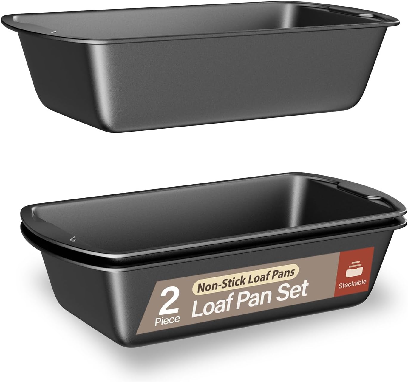 Amazon.com: Bakken- Swiss Loaf Pan Set 2-Piece - Deluxe Nonstick Carbon ...