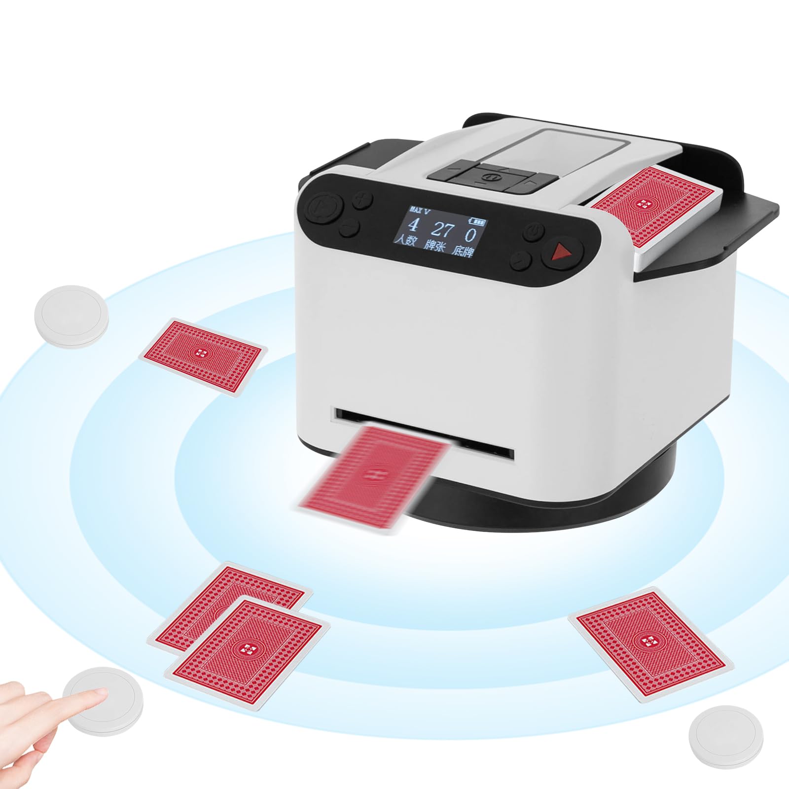 Amazon.com: Automatic Card Shuffler and Dealer 2 Decks 360° Rotating ...