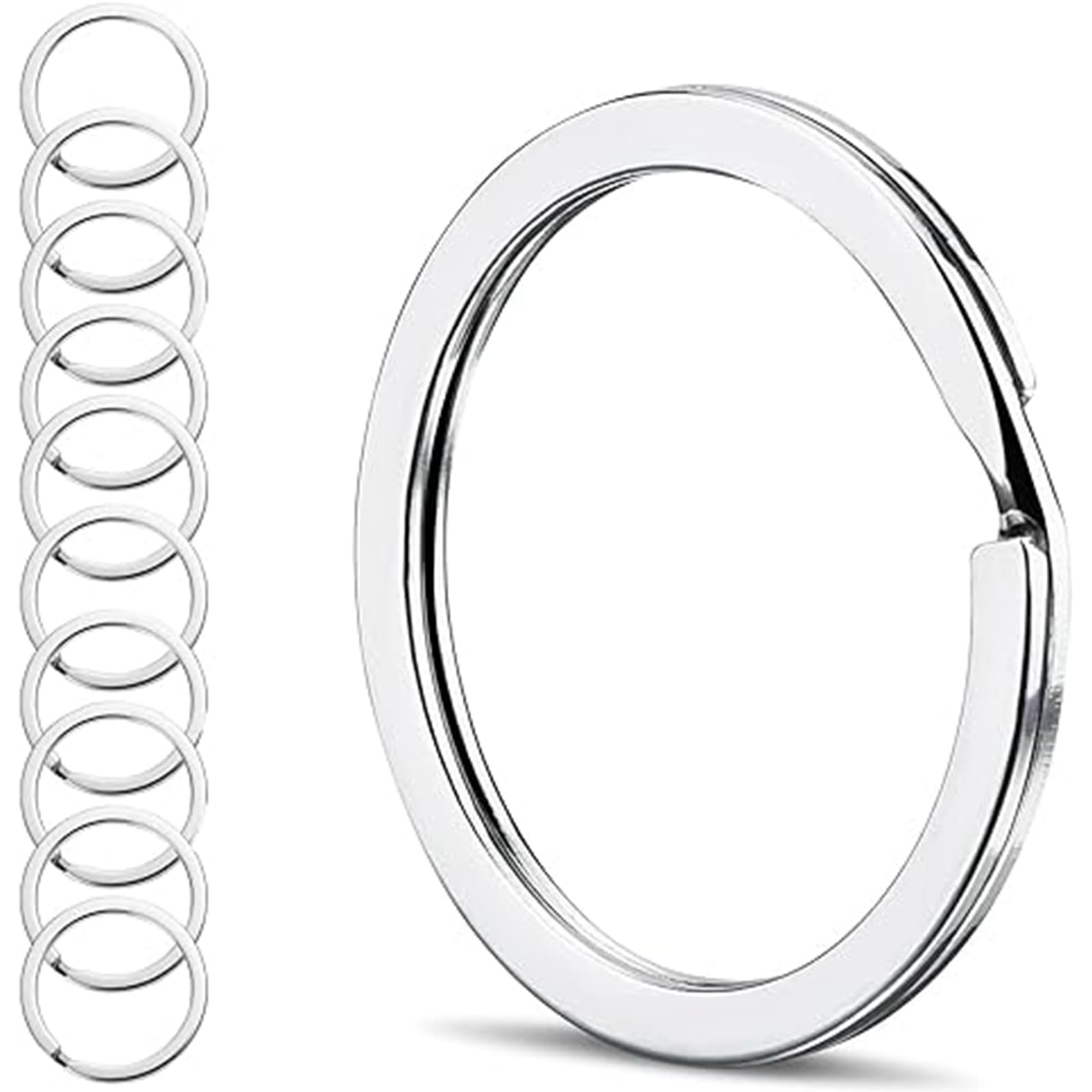 VIQUTRG 10 Pcs Stainless Steel Key Ring, 1 inch 25mm Key Rings Heavy ...