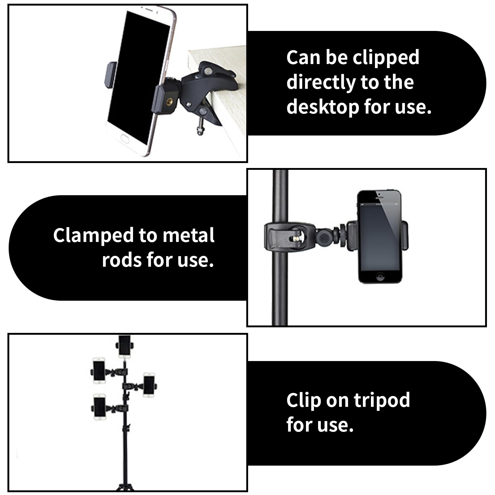 Mic Stand Phone Holder, Mic Stand Phone Holder Mount With 360 Rotation ...