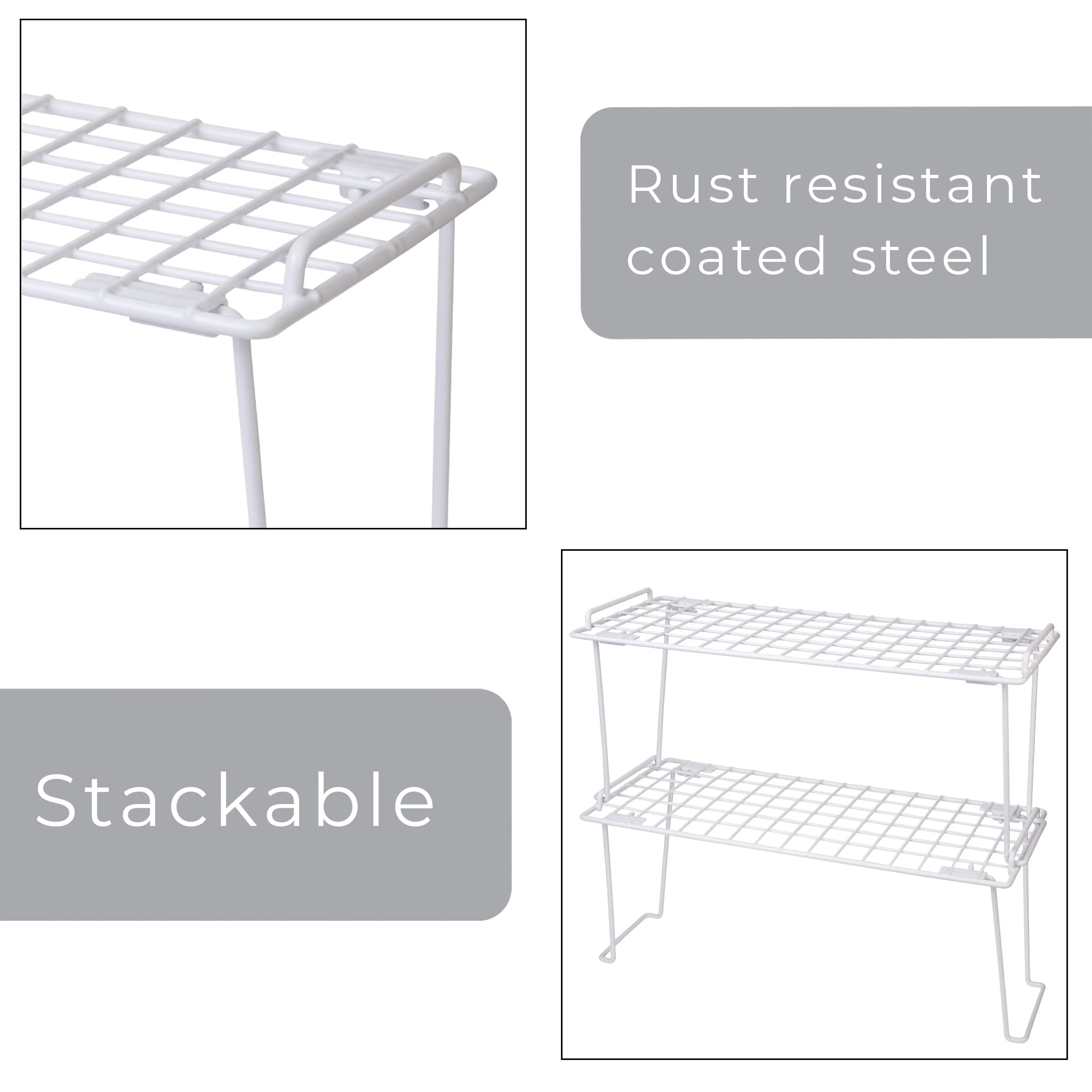 Snapklik.com : Smart Design Stacking Cabinet Shelf Rack - Medium 18 X 7 ...