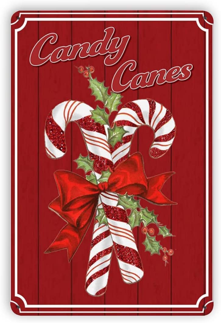 Amazon.com: Krouterebs Candy Canes Christmas Funny Tin Sign Vintage ...