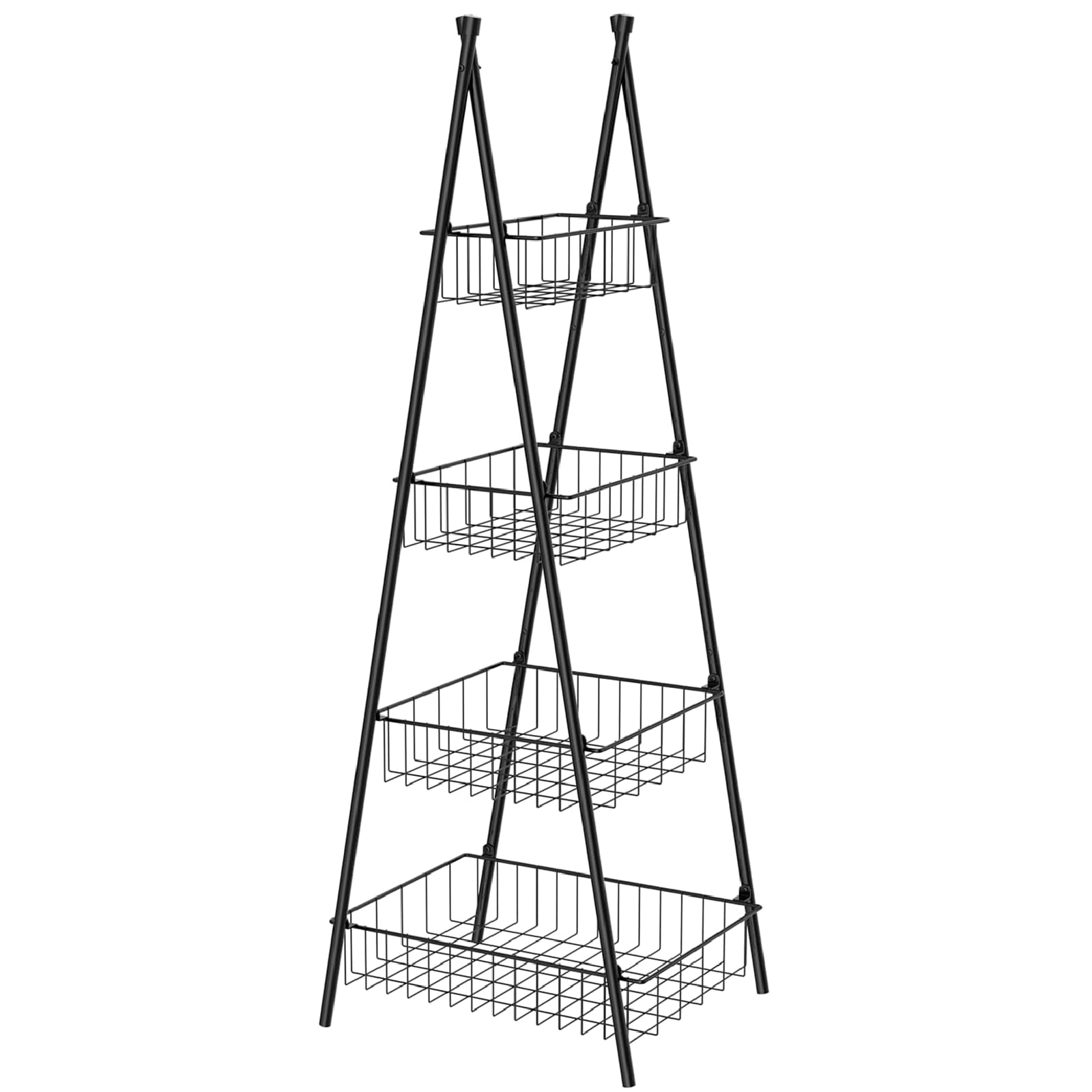 Amazon.com: Wire Basket Stand for Kitchen and Bathroom 4 Tier Fruit ...