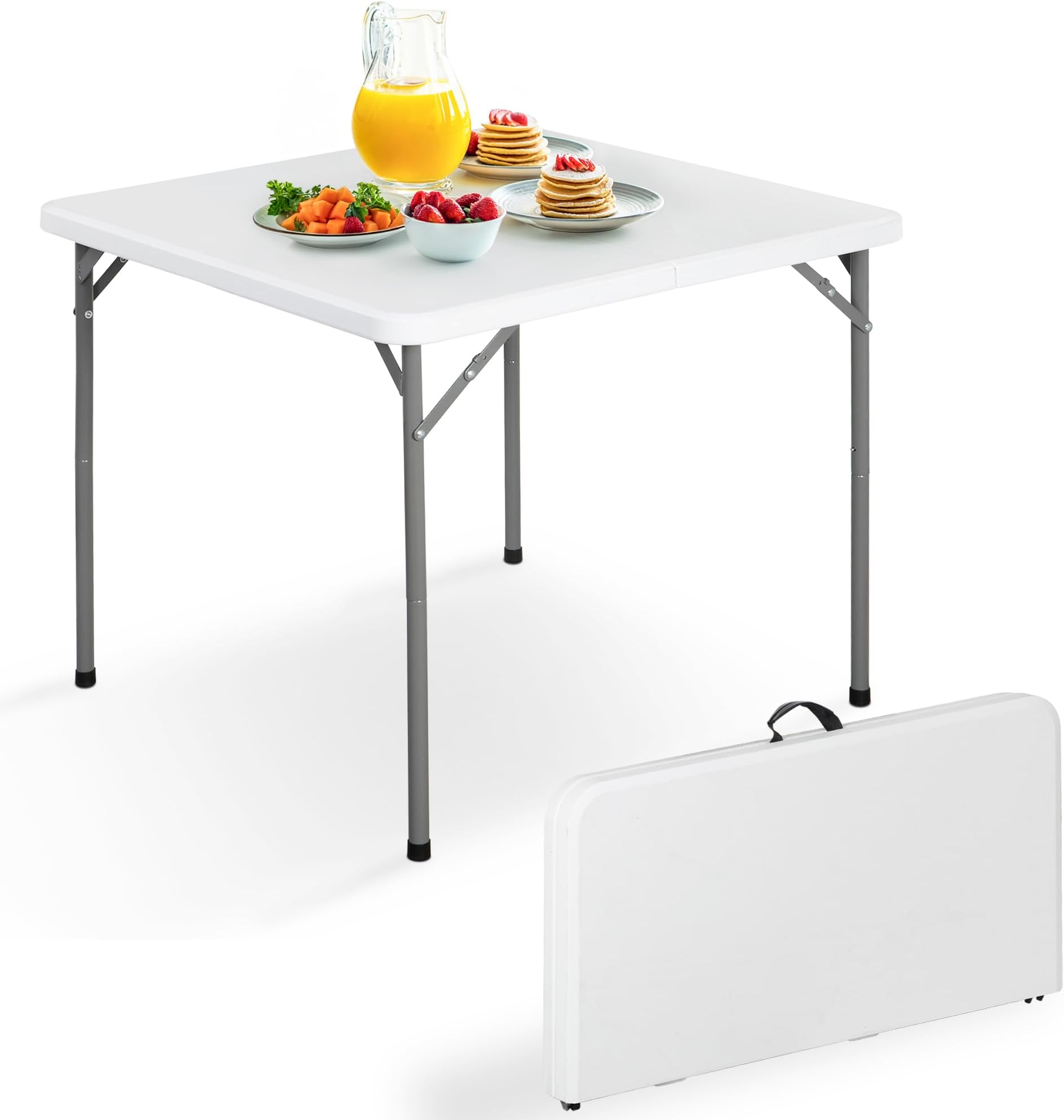 Amazon.com: PIKAQTOP 34" Square Plastic Folding Card Table, Portable ...