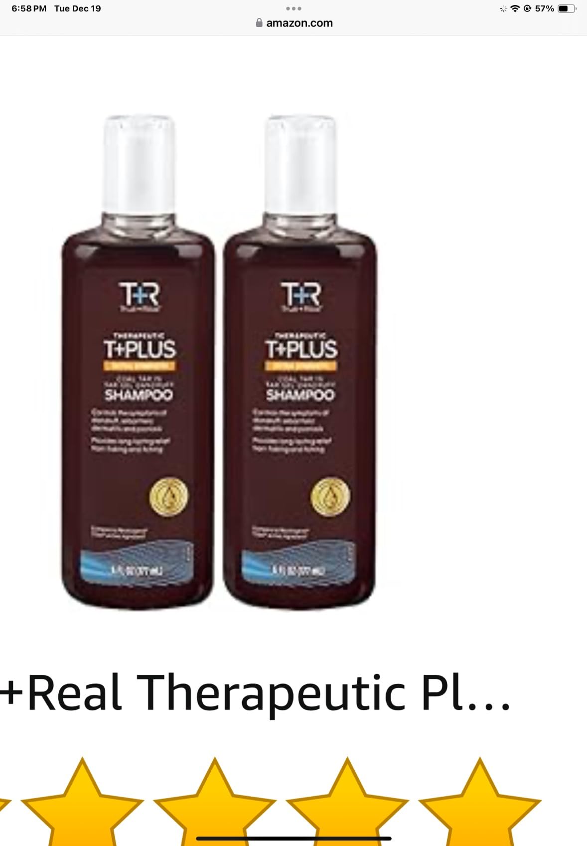 Amazon.com : True+Real Therapeutic Plus Tar Gel Anti-Dandruff Shampoo ...