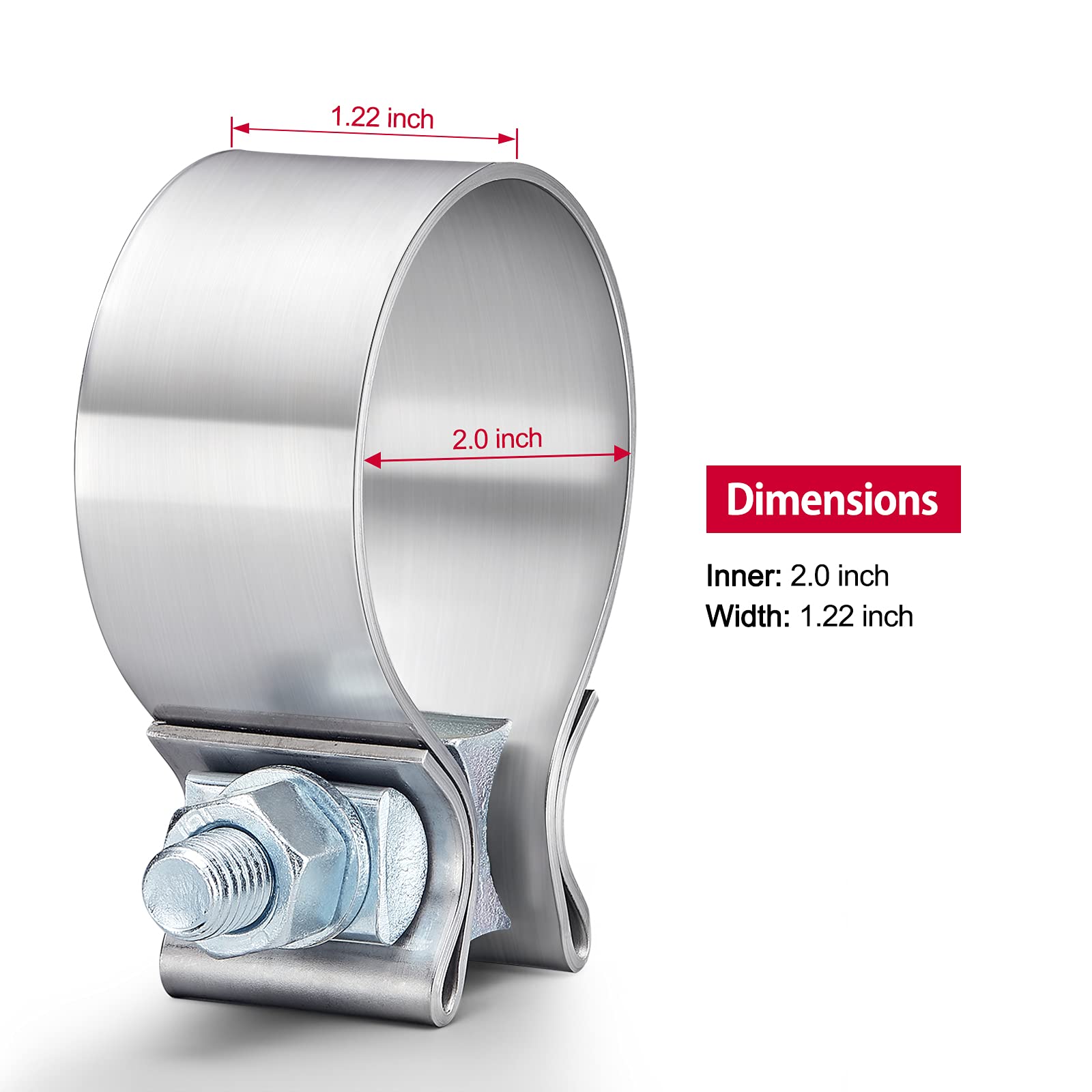 Snapklik.com : Exhaust Clamps Pipe Repair Parts - 2.0" Narrow Band ...