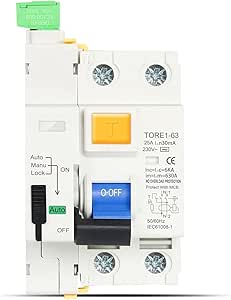 Amazon.co.jp: RCCB RCD 6KA AC 2P 230V Automatic Self Reclosal Differential Circuit Breaker, 63A ...