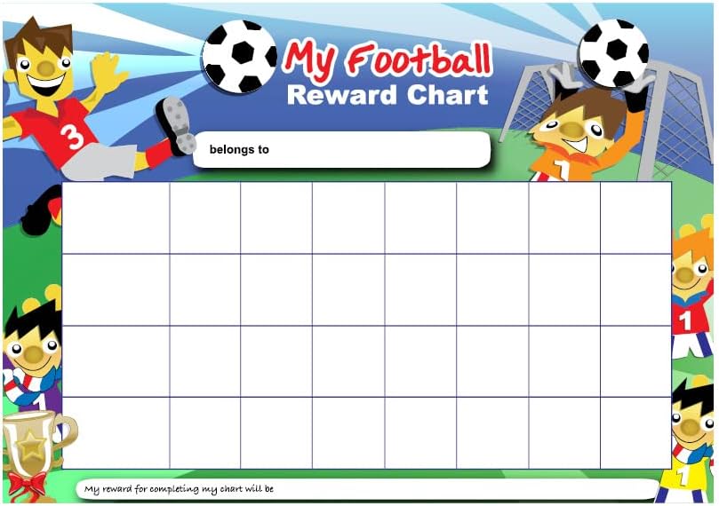 SuperStickers Football Reward Chart, Multicoloured with 25 stickers ...