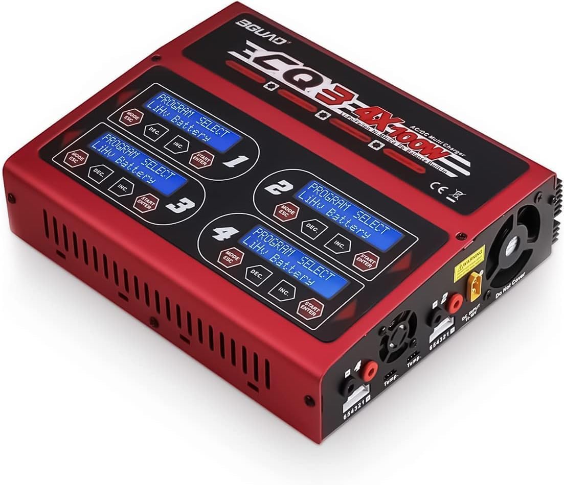 ZIBESTYU 100Wx4/10Ax4 AC/DC 4 Port RC LiPo Charger Discharger ...