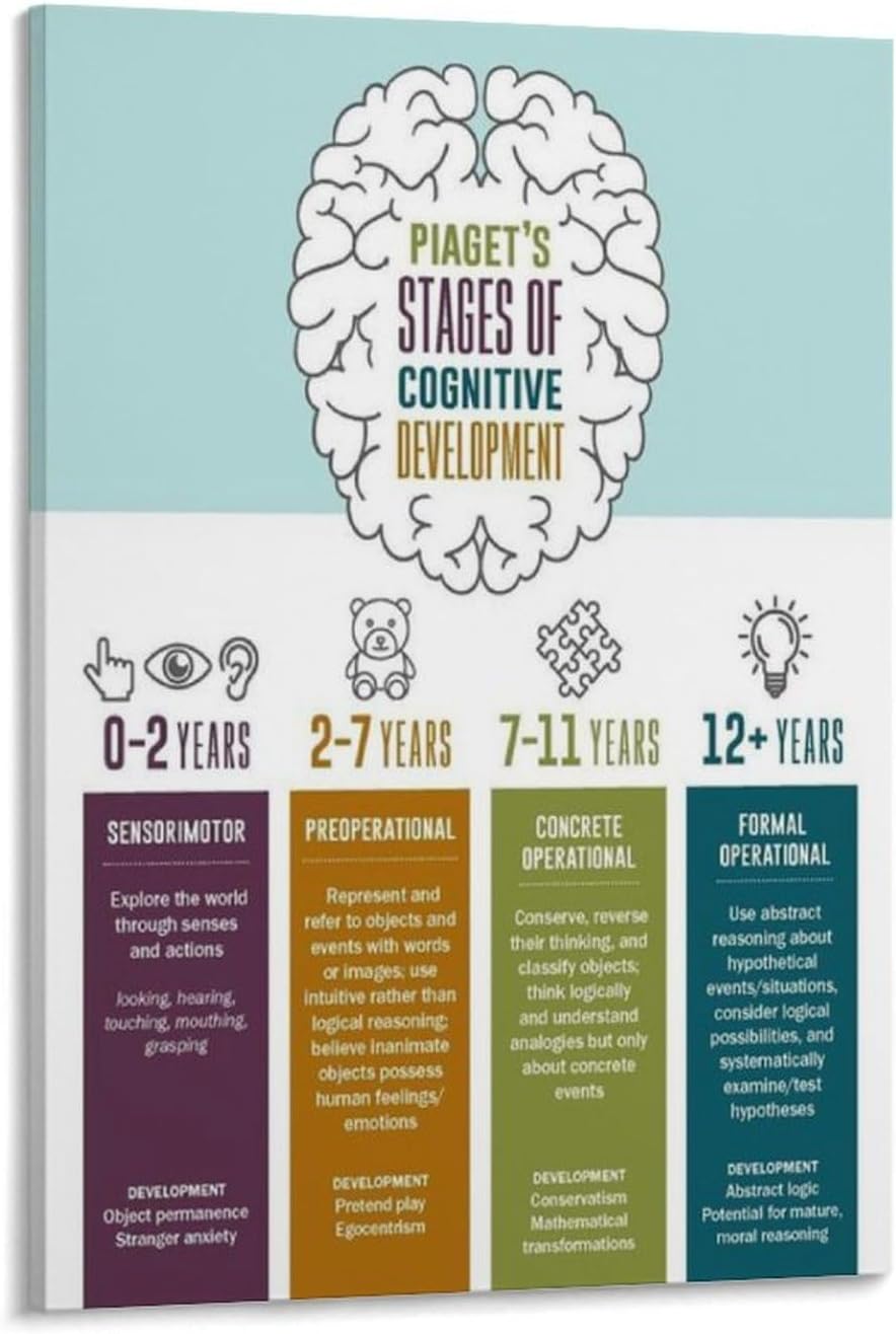 Amazon.com: Piaget's Cognitive Development Stages Poster (2 ...