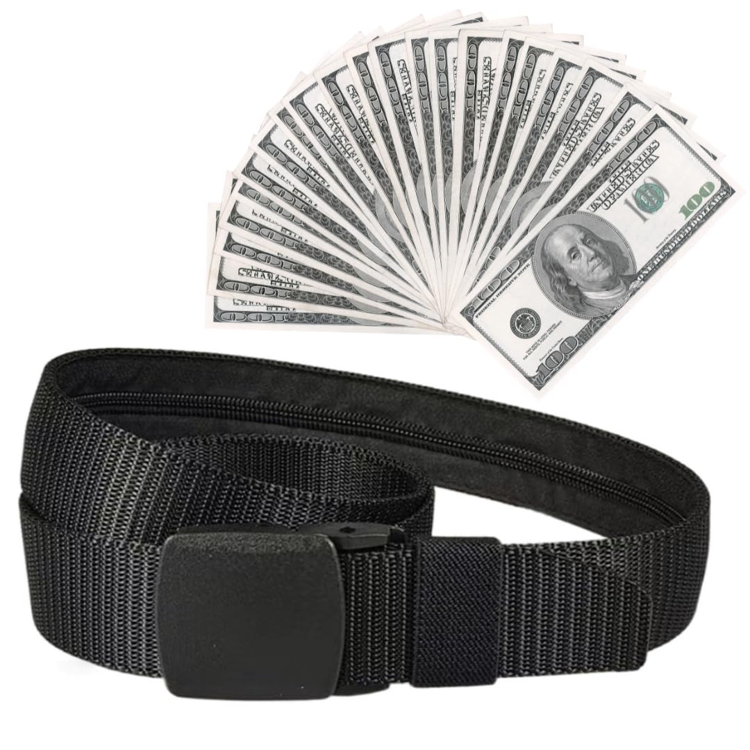 Amazon.com: Security Money Belt with Hidden Money Pocket - Nylon ...