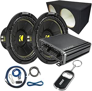 Amazon.com: KICKER Pair of 44CWCD124 12" Subwoofer w/ 46CXA4001T Mono Subwoofer Amplifier ...