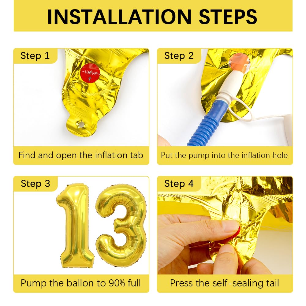 Snapklik.com : 13th Birthday Decorations For Girls 40 Inch 13 Balloon ...