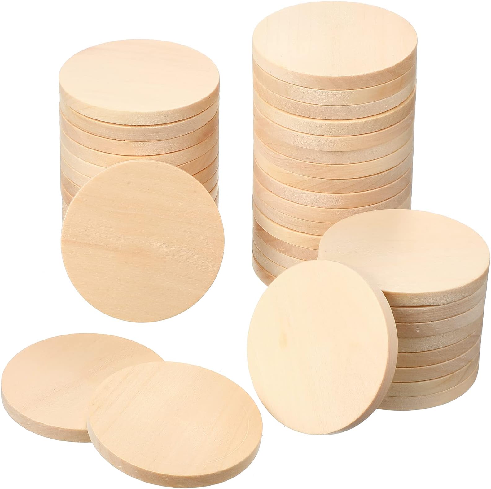 Amazon.com: 2 Inch Natural Wood Slices Unfinished Round Wood Coins for ...