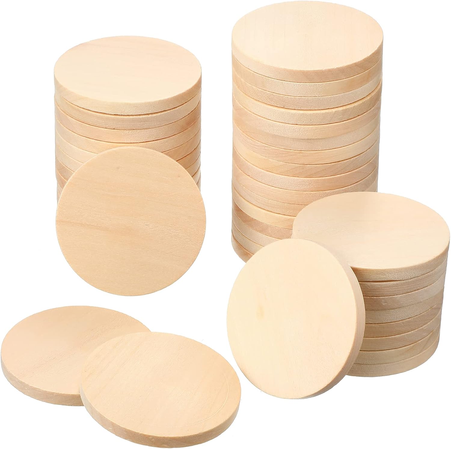 Amazon.com: 50 PCS 2 Inch Natural Slices - 0.2 Inch Thick Wood Blank ...