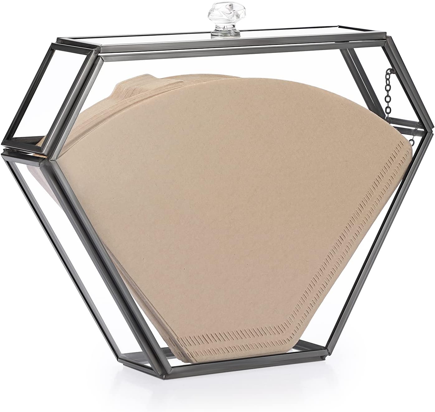 Amazon.com: CAFEMASY Cone Coffee Filter Holder Storage - Frosted Silver ...