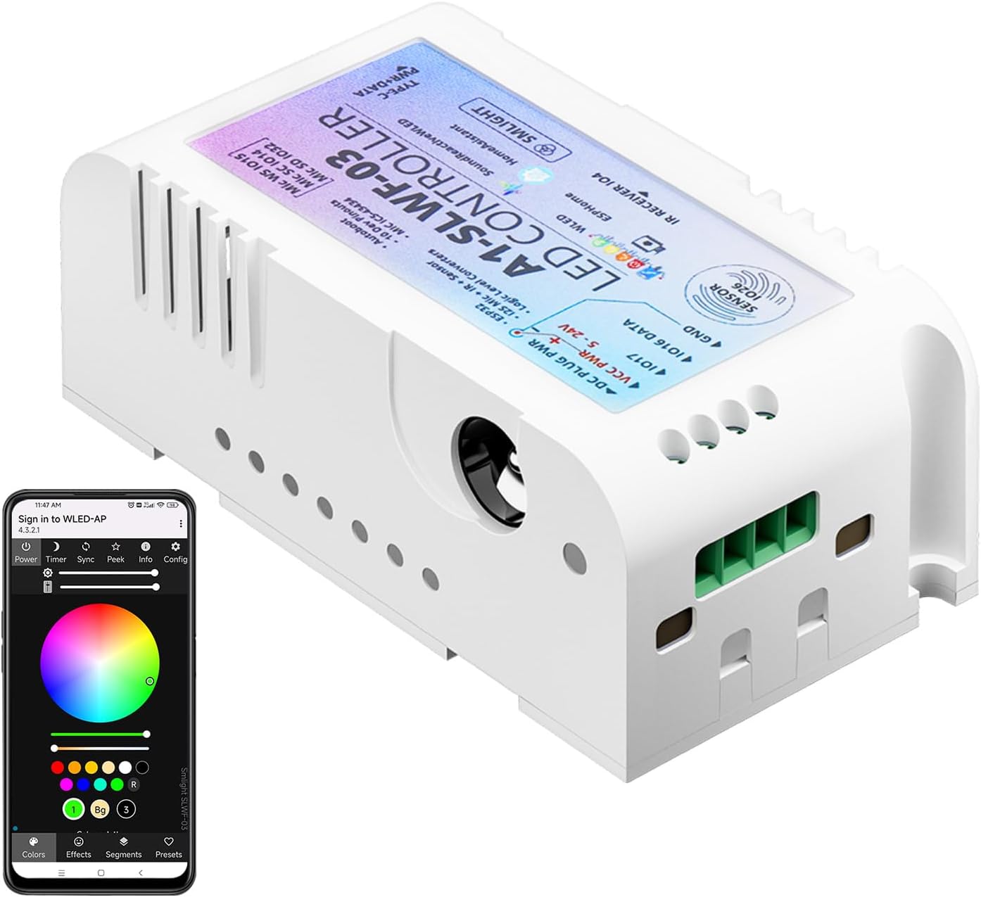 Amazon.com: SMLIGHT Smart Wifi LED Strip Controller A1-SLWF-03 Powered by WLED Support Home ...