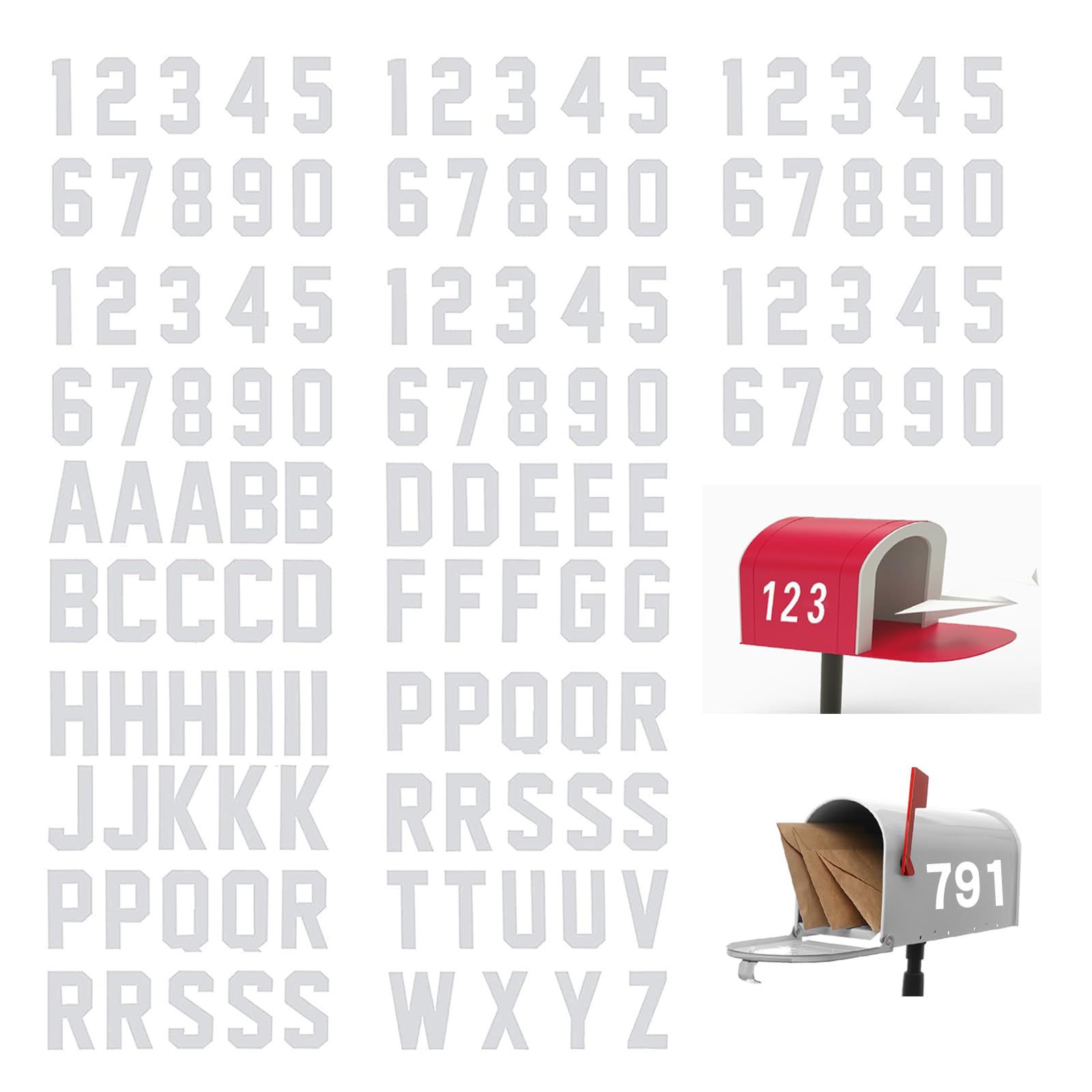 Amazon.com: 120 PCS Reflective Mailbox Number and Letters Stickers, 3 ...