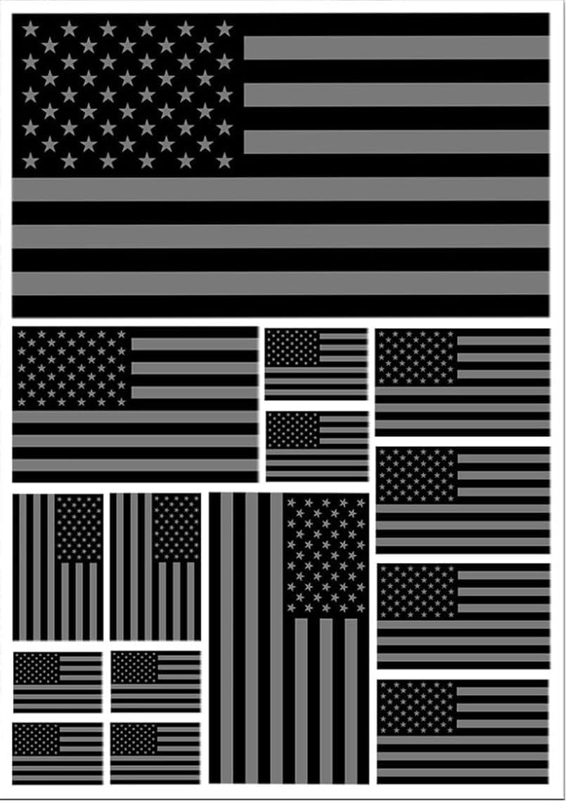 Amazon.com: Black US American Flag Sticker USA Decal in Multiple Sizes ...