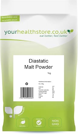 yourhealthstore Premium Diastatic Malt Powder 500g Barley Malt for ...