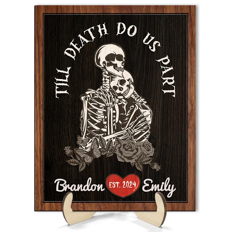 Amazon.com: Personalized Couple Skeleton Wooden Sign, Ghost Couple Gift ...