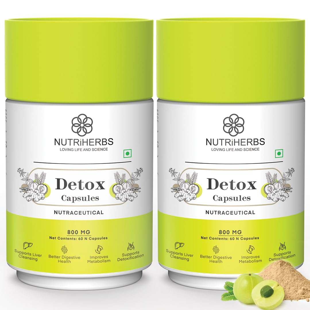 NUTRiHERBS Detox Capsules 800mg – Herbal Liver Detox & Kidney Cleanse ...