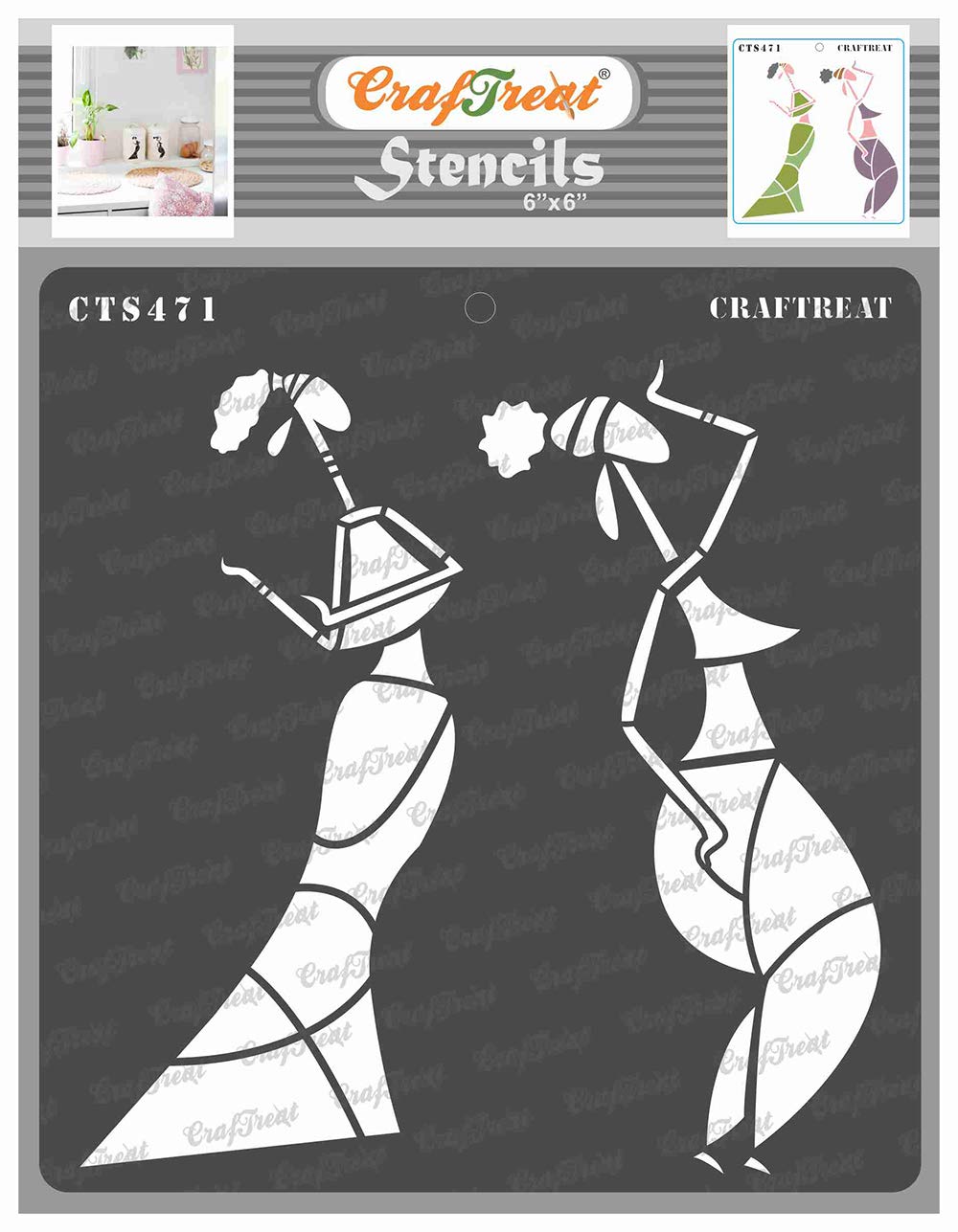 CrafTreat Reusable Dance Stencils for Painting on Wood, Canvas, Paper ...