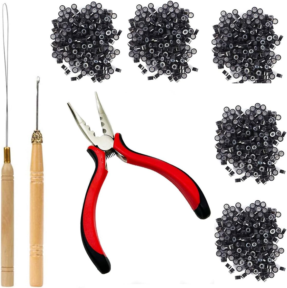 Amazon.com : 3-Hole Hair Pliers+ Micro Pulling Hook Needle+Loop ...