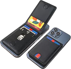 Amazon.com: KIHUWEY for MagSafe Wallet Card Holder with Magnetic, Mag Safe Leather Detachable ...