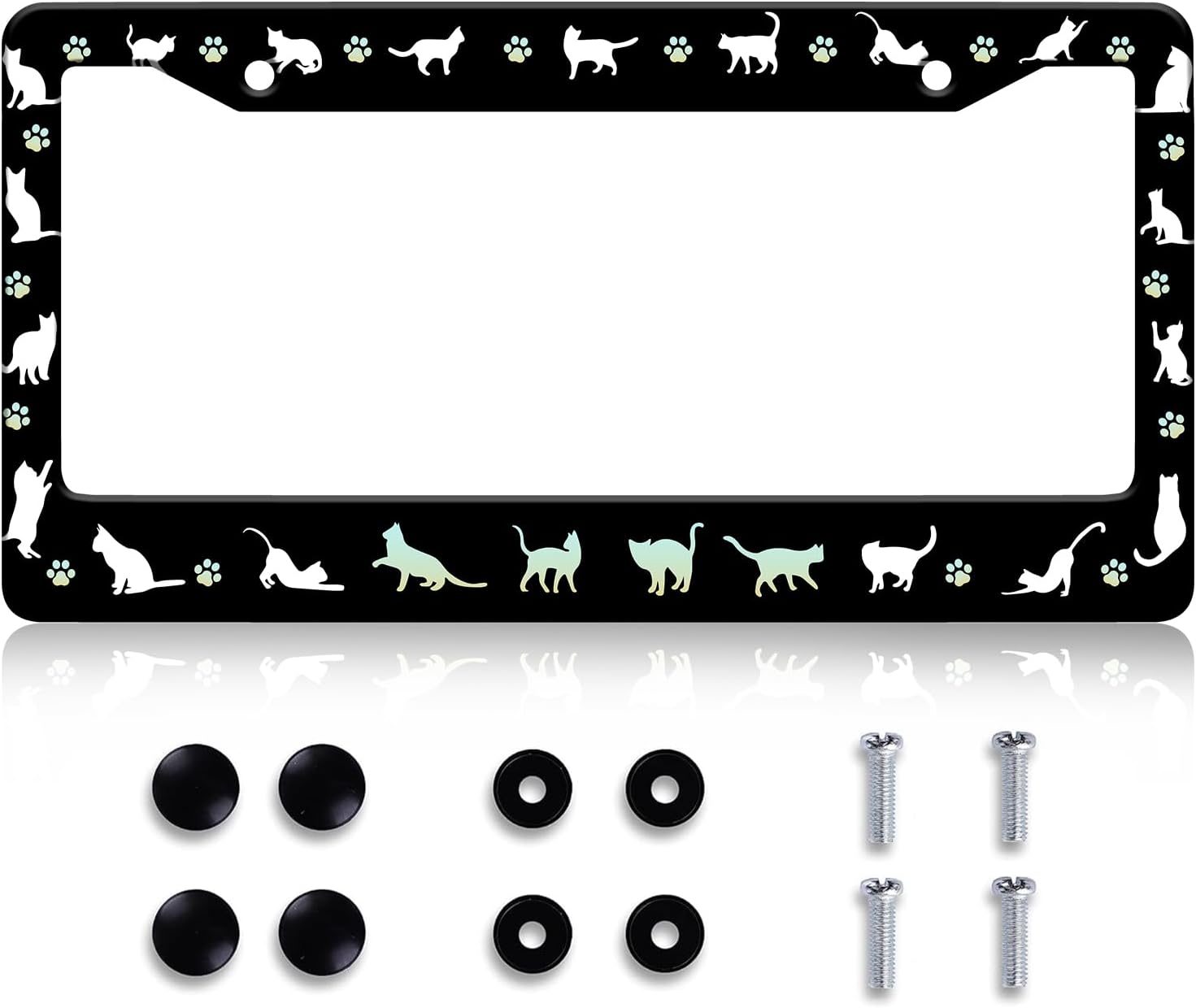 Amazon.com: HCSS Cat License Plate Frame Cats Animal Paw Print License ...