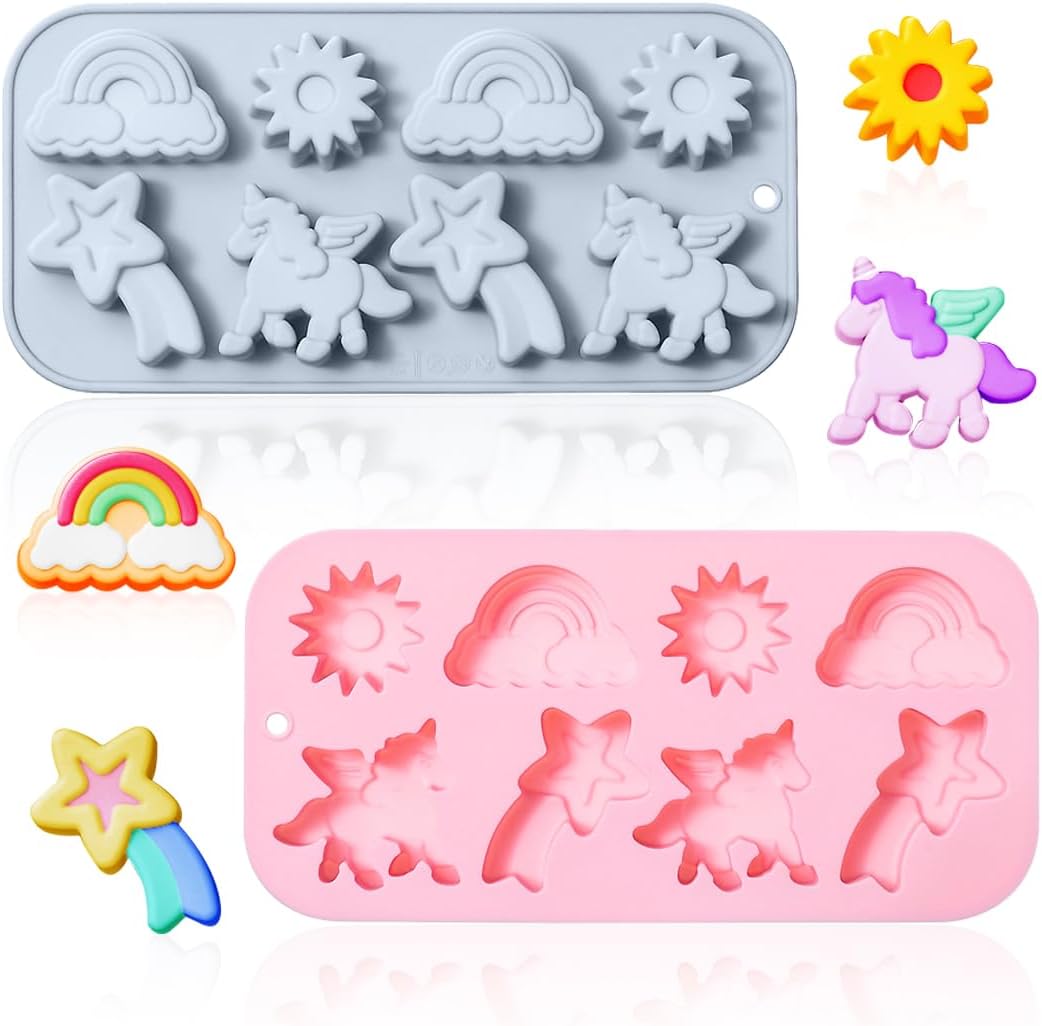 Amazon.com: 2 Pack Winged Unicorn Silicone Mold for Baking Reusable Non ...