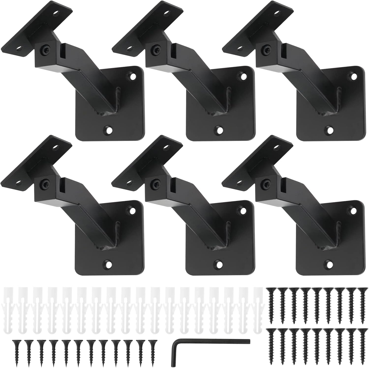 RealPlus Swivel Handrail Brackets 6 Pack Heavy Duty Steel Hand Rail ...