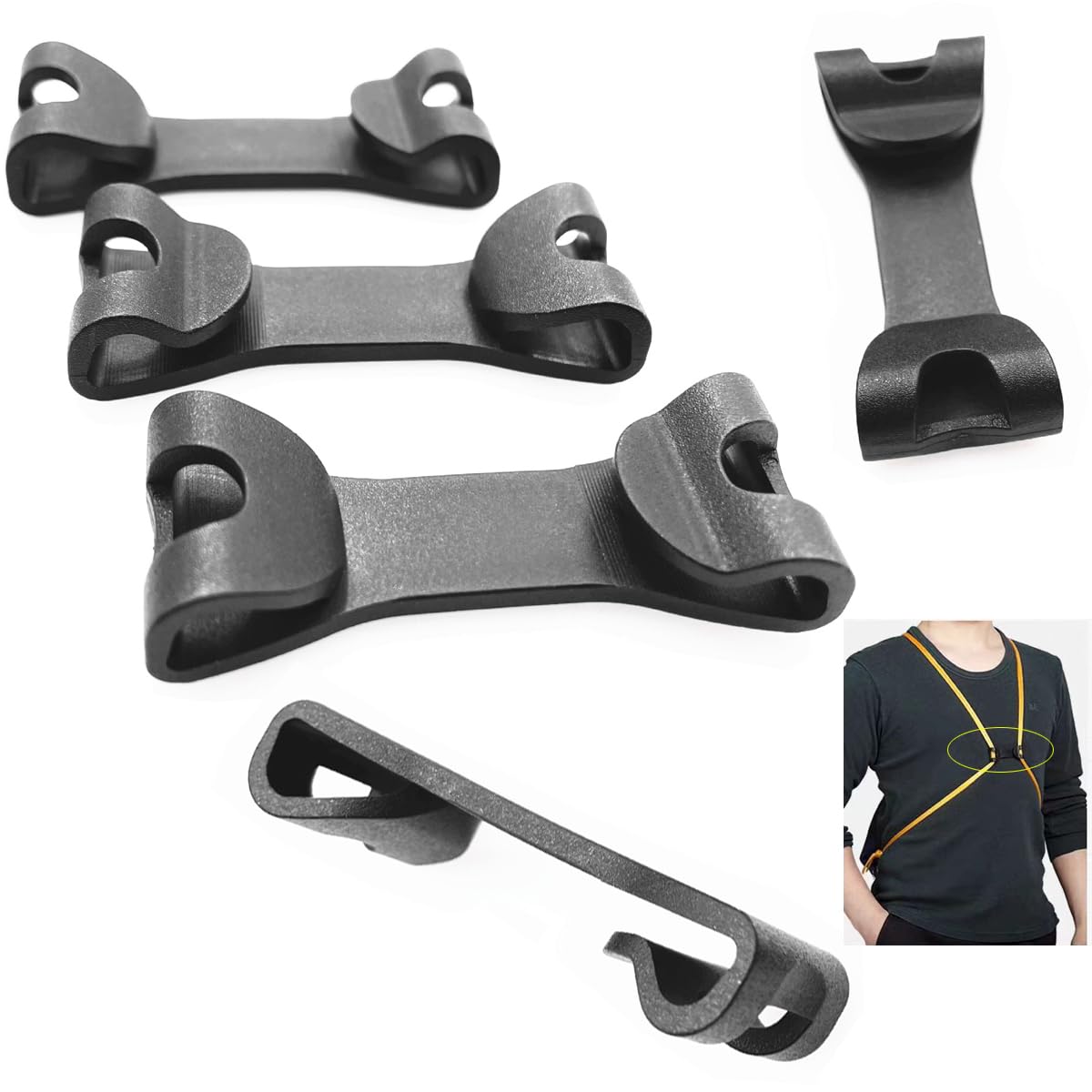 Amazon.com: DraCra 5 Pack Drawstring Backpack Chest Clip Sternum Strap ...