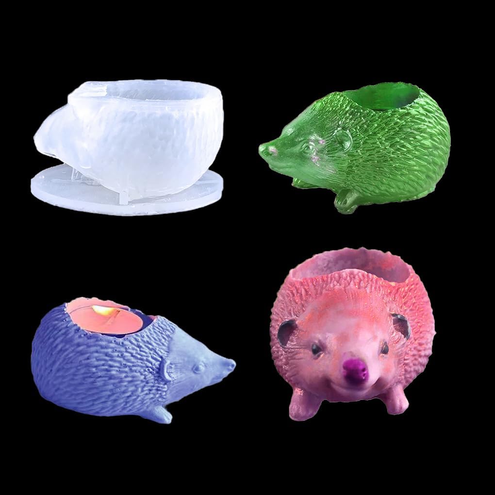 Amazon.com: FineInno Hedgehogs Resin Mold,Candle Holder Silicone Mold ...