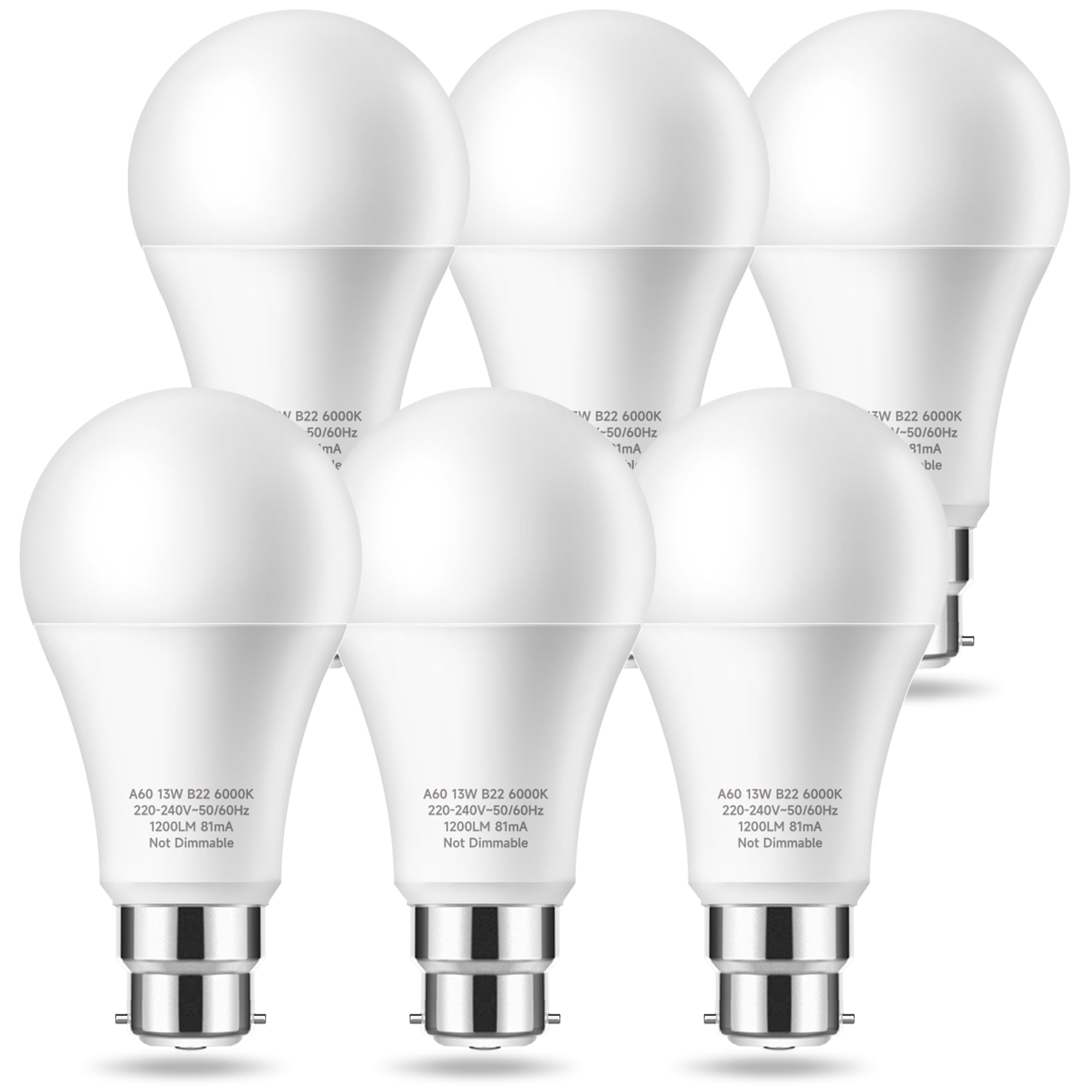 Sanewix Bayonet Light Bulbs 100W Equivalent, 13W B22 LED Bulb Bayonet ...