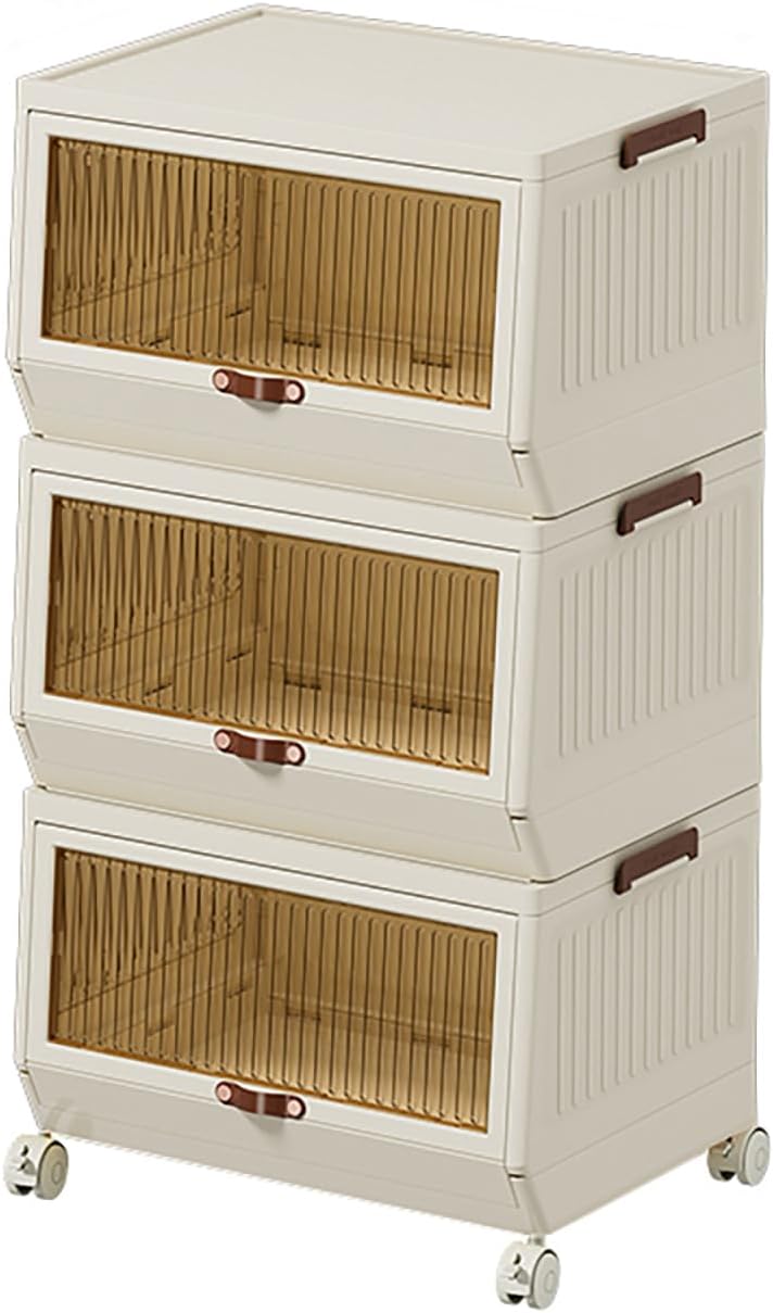 HOTRCR Large Plastic Storage Box, Collapsible Storage Boxes Great for ...