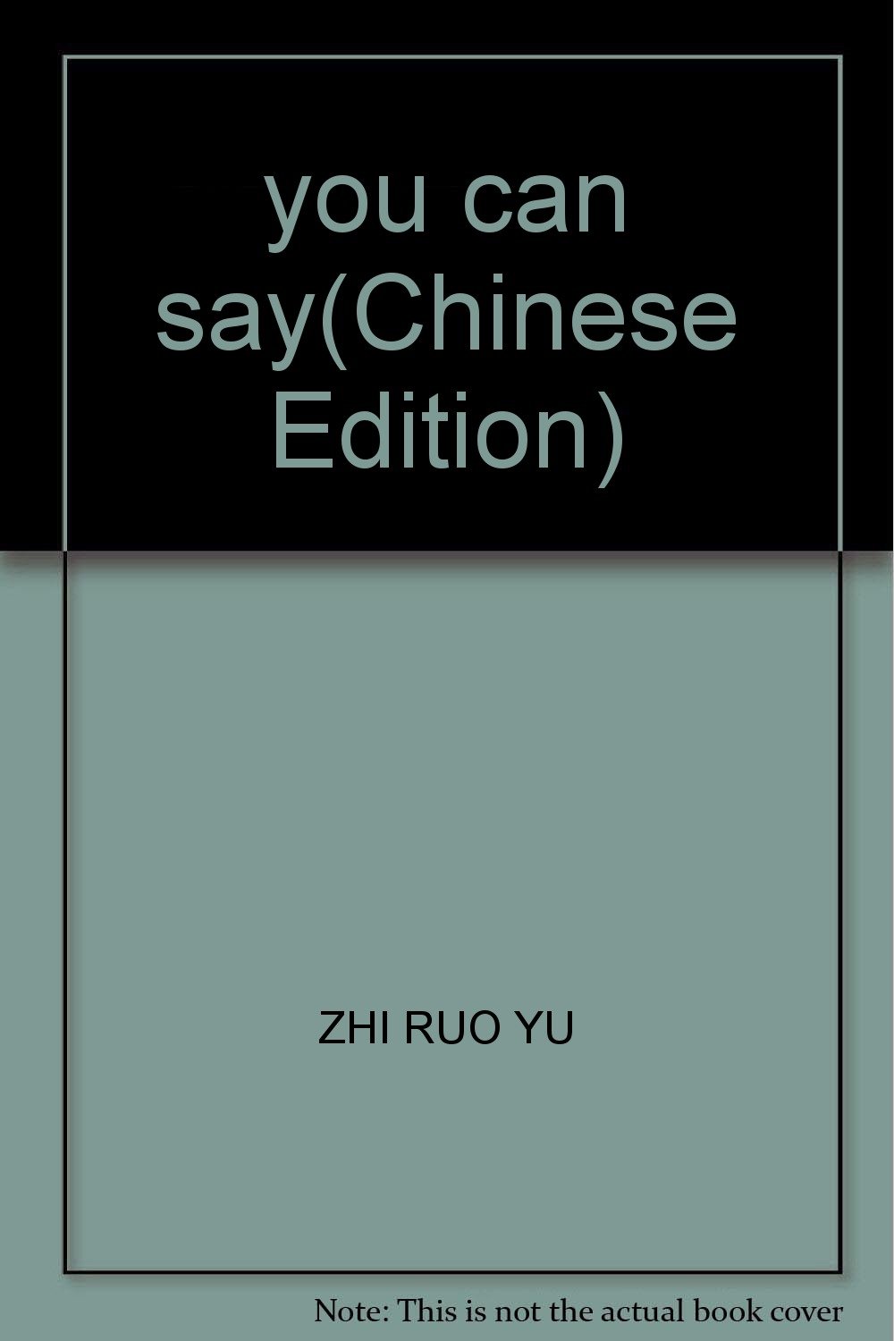 Amazon.com: you can say(Chinese Edition): 9787806618103: ZHI RUO YU: Books