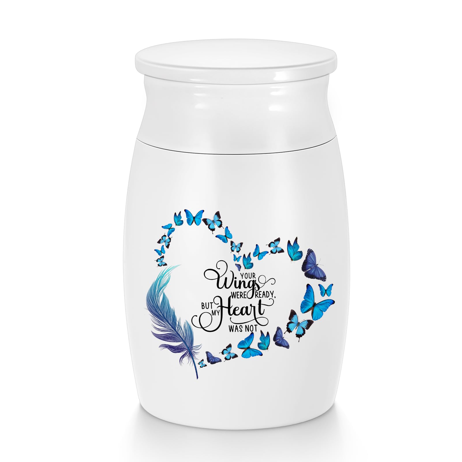 Small Urn for Human Ashes 3 Inch Butterfly Mini Urns Aluminium Memorial ...