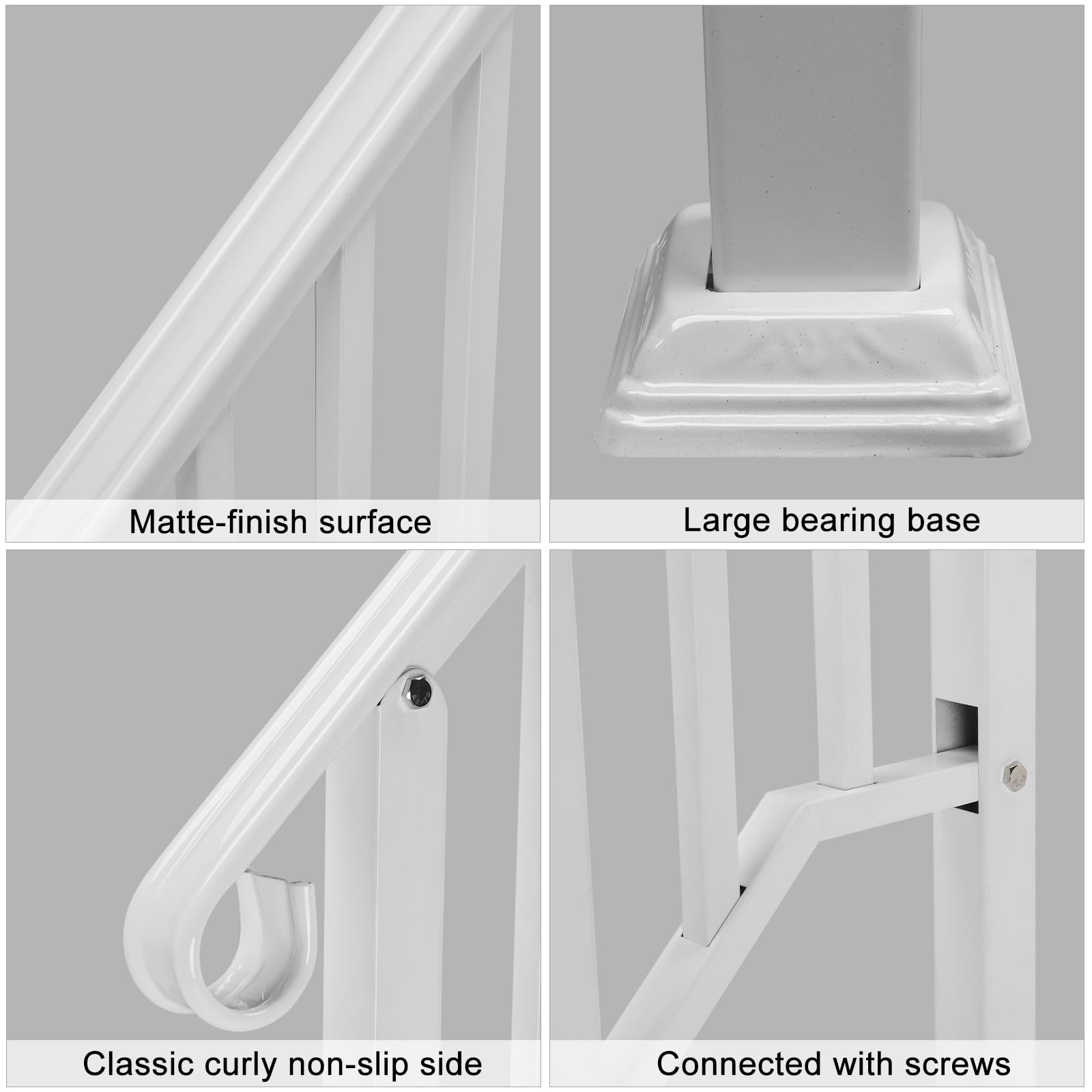 Snapklik.com : 2 Pack 3 Step Handrails For Outdoor Steps, Fit 2 Or 3 ...