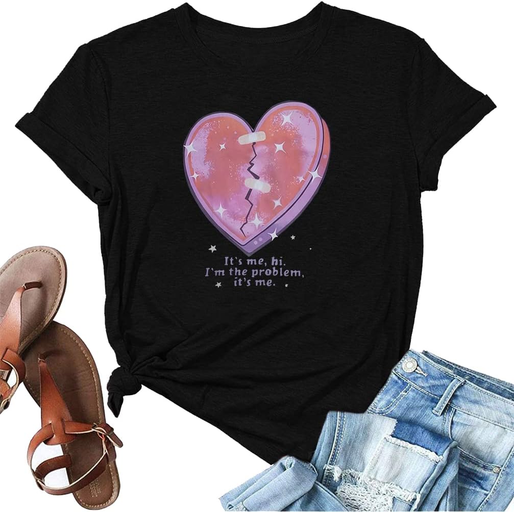 Country Music Shirt Women Cute Heart Tshirt Love Graphic Shirts Concert ...