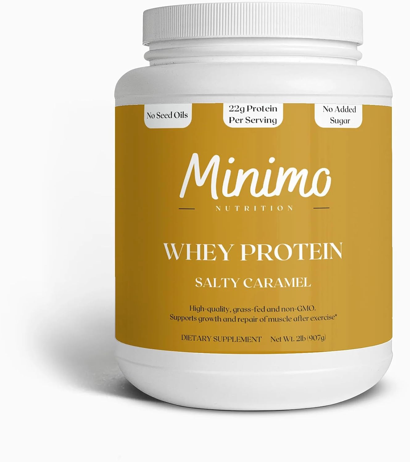 Amazon.com: Minimo Nutrition Whey Protein Powder, Salty Caramel, 22g of ...