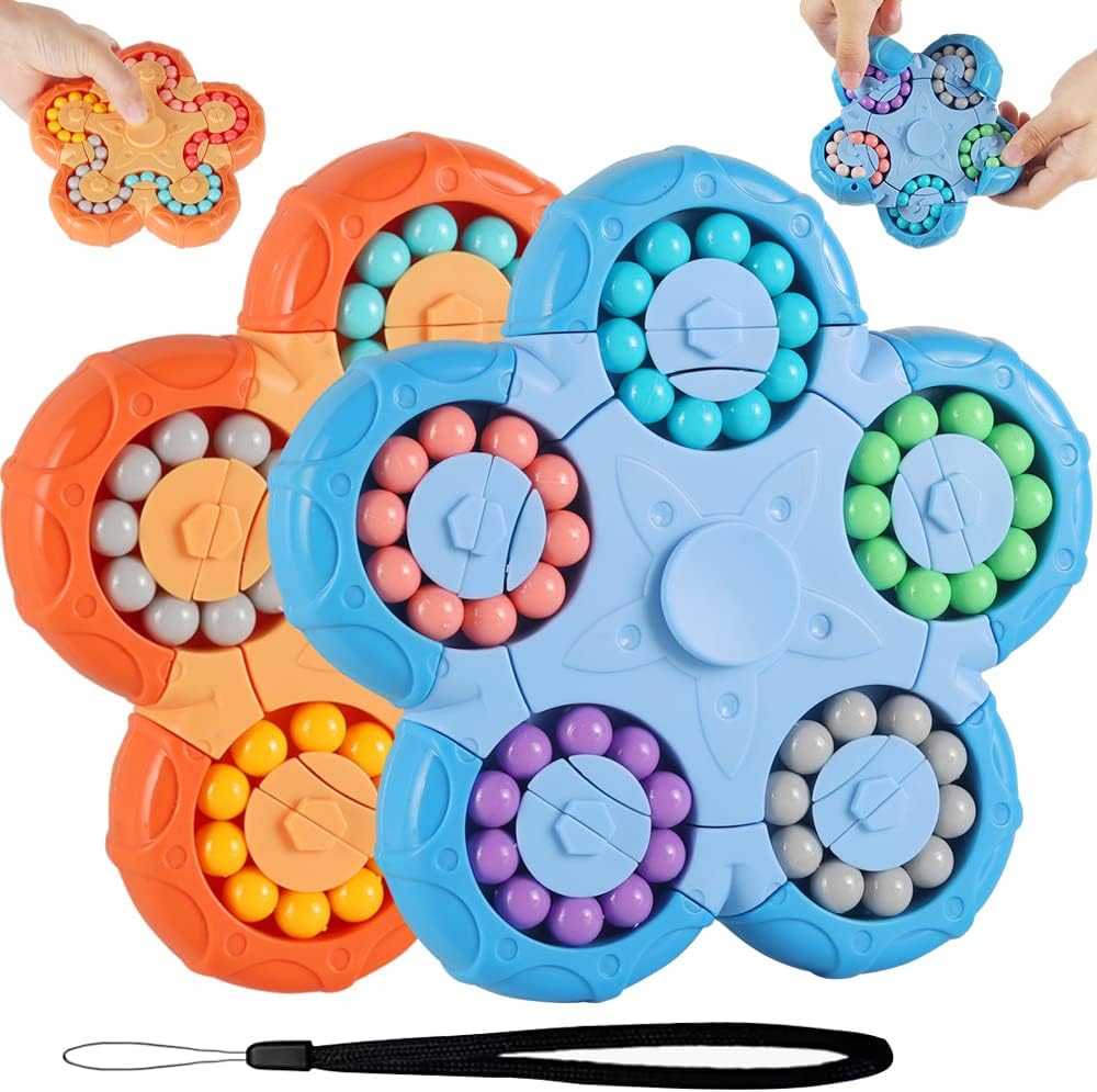 Amazon.com: Rotating Magic Bean Cube Spinner Fidget Toys, Anxiety ...
