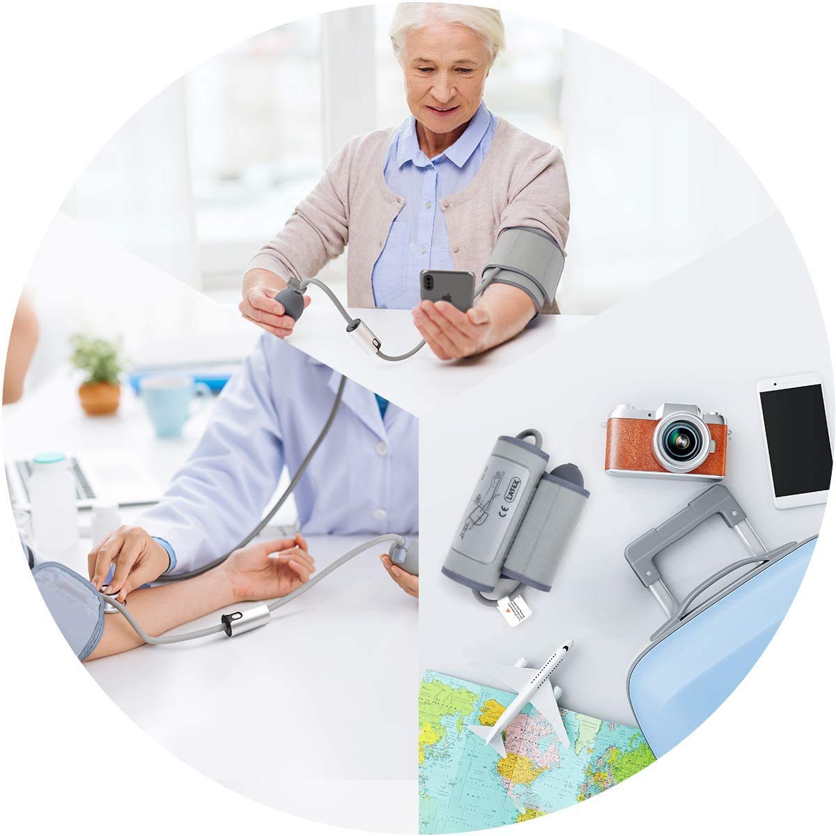 Snapklik.com : Bluetooth Blood Pressure Monitor, Upper Arm Cuff, Smart ...