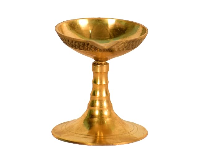 Buy Banglar Pujo Shop Brass Stand Pradip/Brass Stand Diya for Puja ...