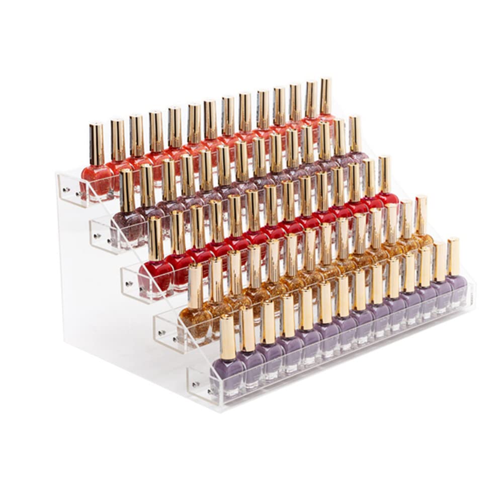 Witeygai Nail Polish Organizer, 5 Tiers Acrylic Nail Polish Rack,Clear ...