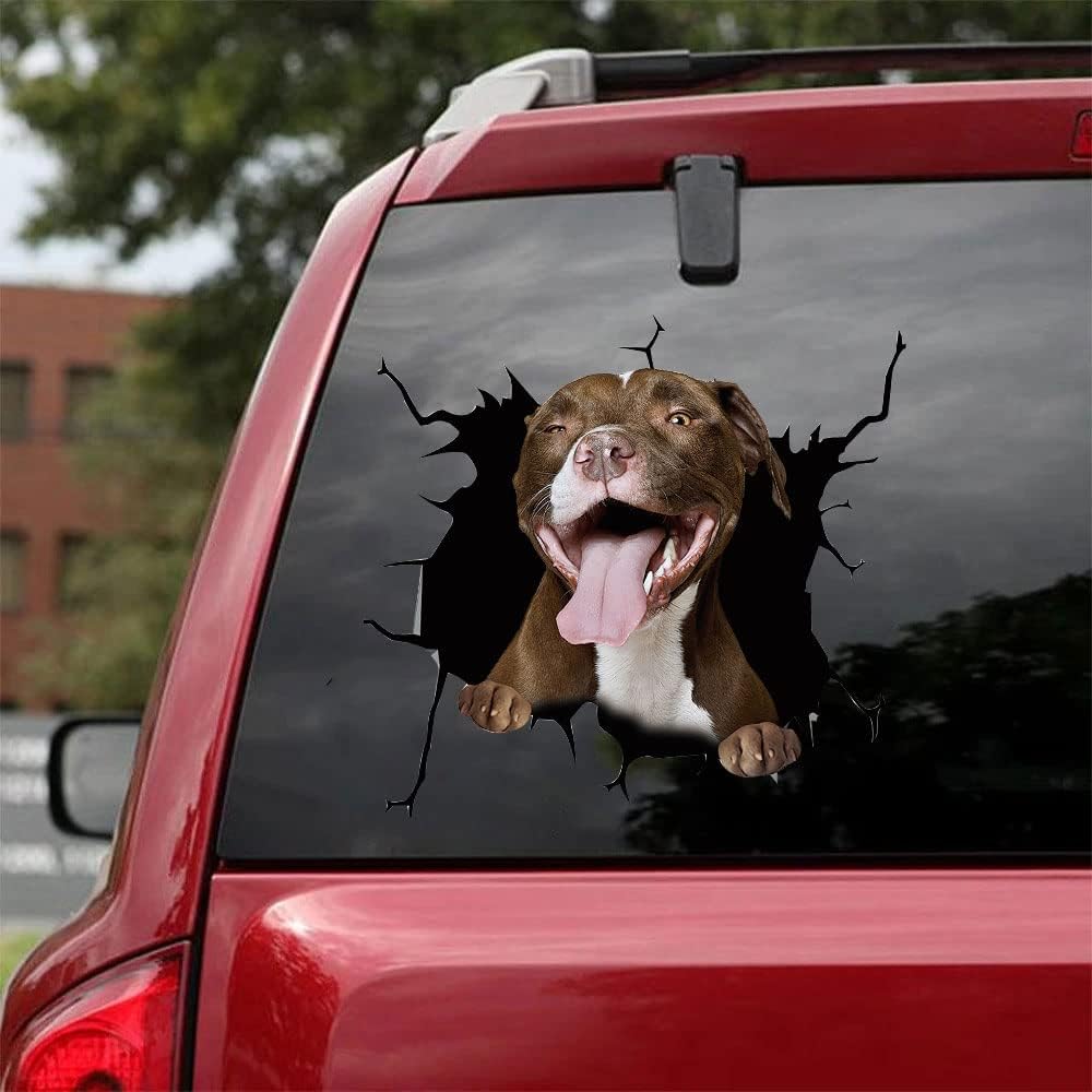 Calcomanía 3D Pitbull para perro, calcomanía personalizada para ventana ...