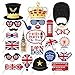 Amazon.com: Lide Road 25Pcs British Photo Booth Props British National ...